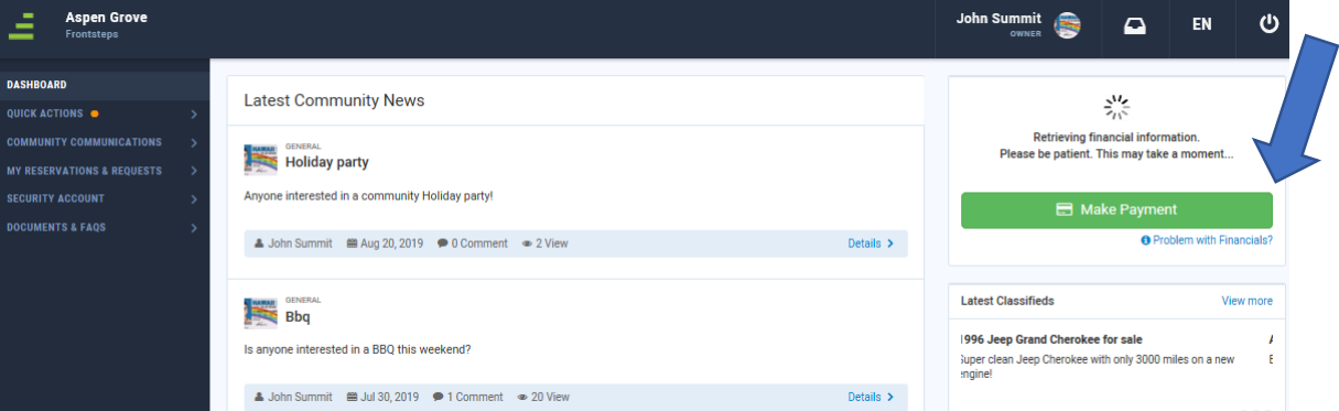 Resident- How to Make a Payment