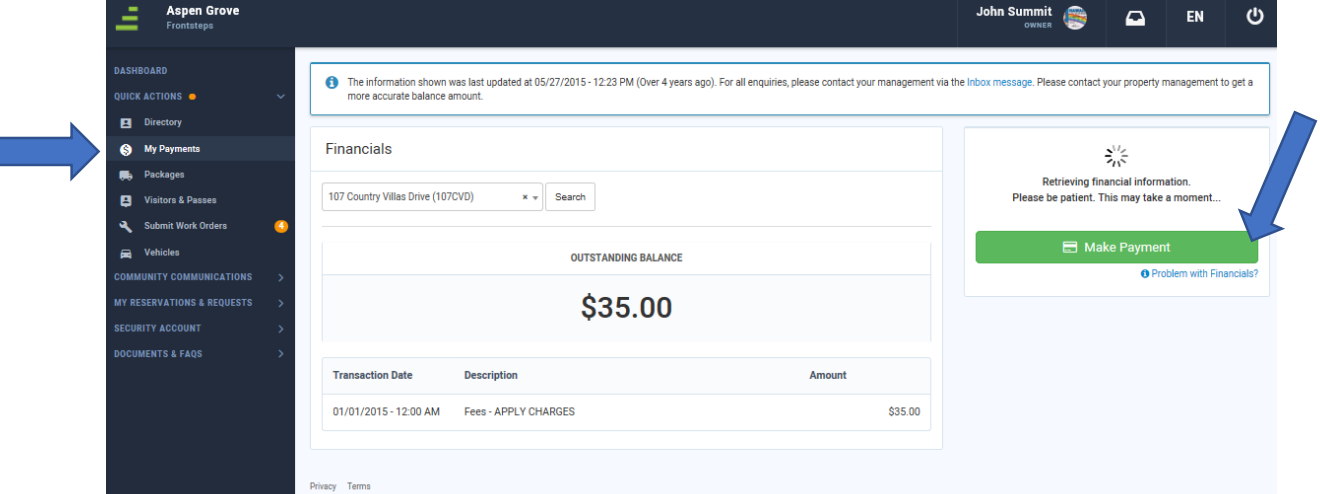 Resident- How to Make a Payment