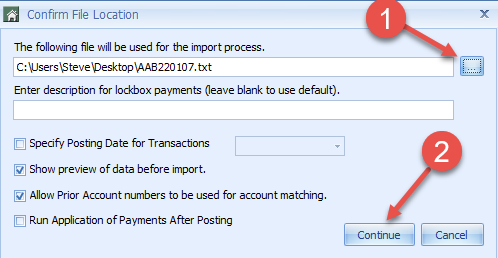 Manual Import of Lockbox Files