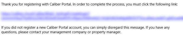 Caliber Portal Registration