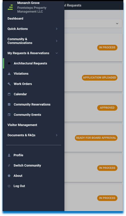 Resident- Architectural Change Request Guide - Mobile App