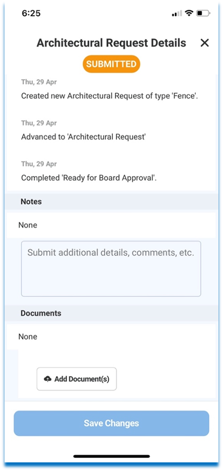 Resident- Architectural Change Request Guide - Mobile App