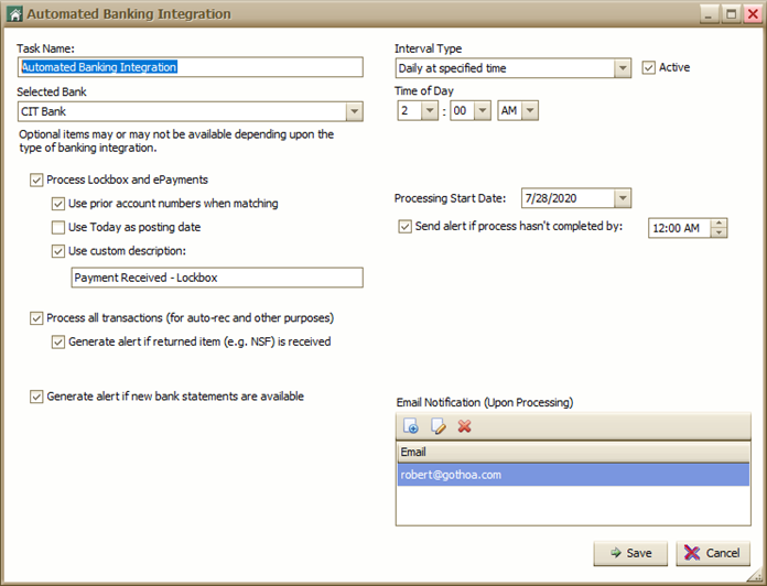 CIT Bank Advanced Integration
