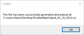 Manual Positive Pay Files