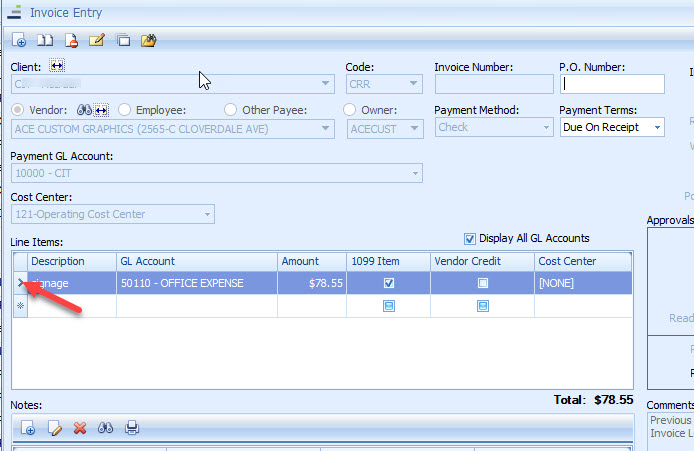 Reclassifying an Expense on a Paid Invoice