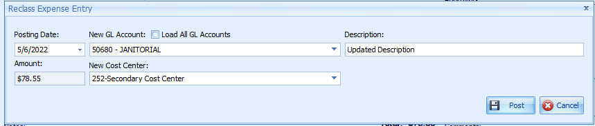 Reclassifying an Expense on a Paid Invoice