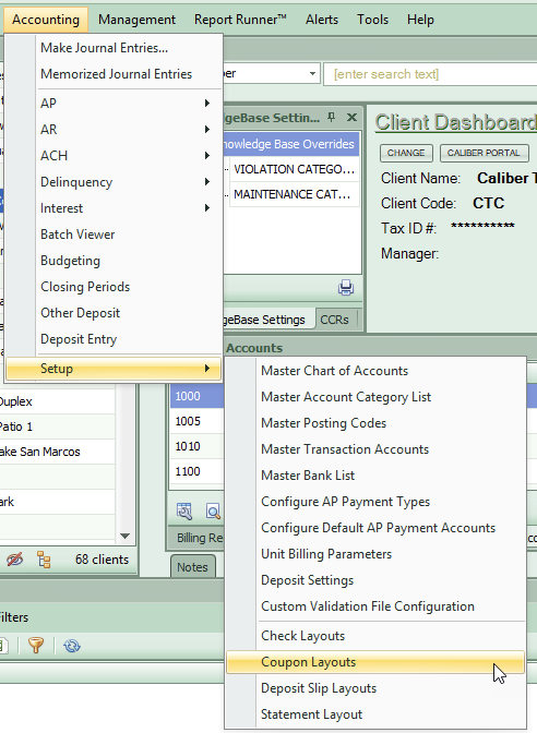 Statement and Coupon Setup
