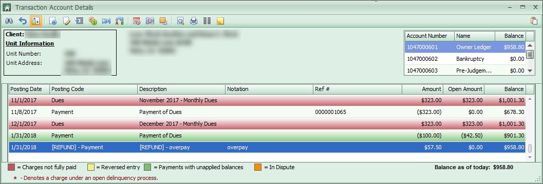 Issuing a Refund on an Owners Account