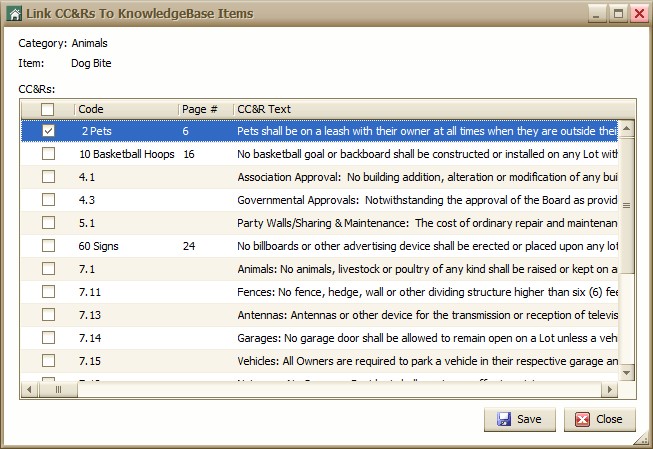 CC&R Entry and Linkage