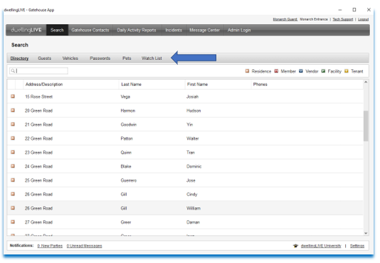 Guard-dwellingLIVE- Manage Guests