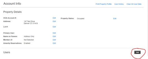 Admin - Adding a New Resident User