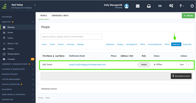 Manager – Manage Resident Access to FRONTSTEPS Portal When Resident ...