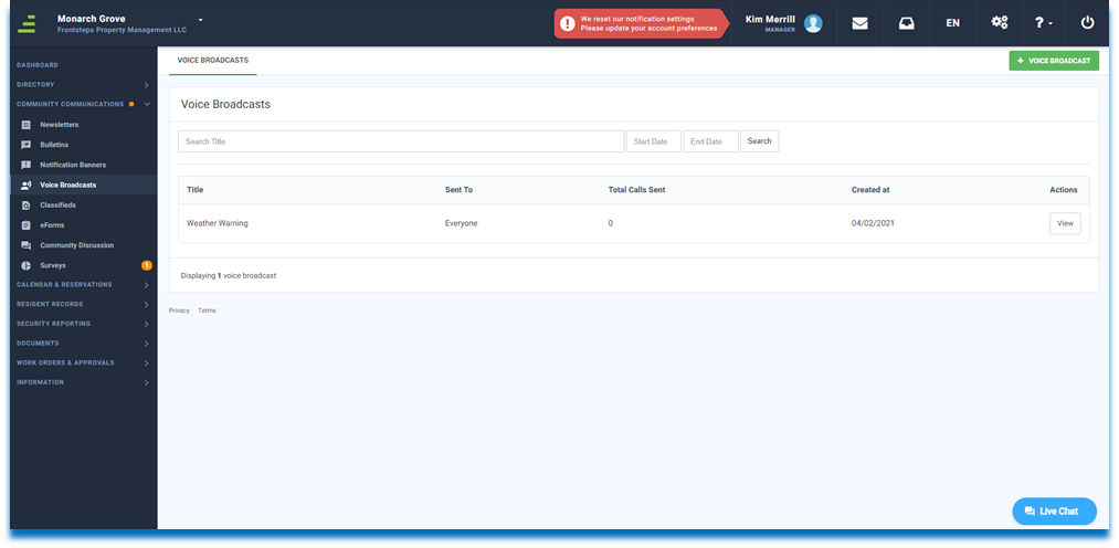 Using Voice Broadcasting