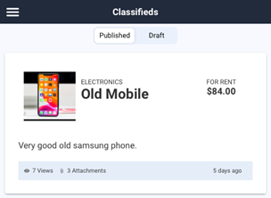 Resident - Mobile App: View Classified Ad Attachments and In-App Survey