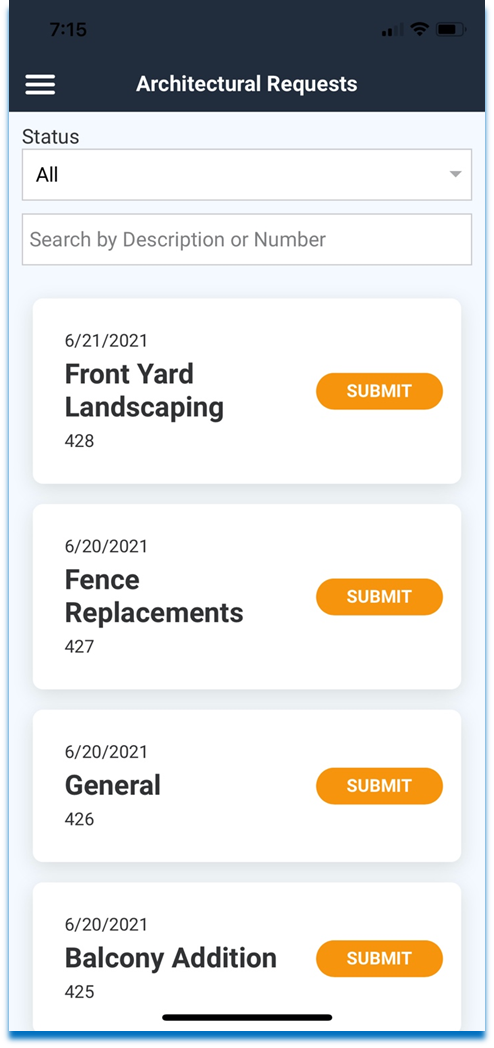 Resident- Architectural Change Request Guide - Mobile App