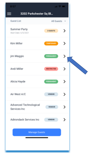 Resident-FRONTSTEPS Mobile App Visitor Management-Manage Guests