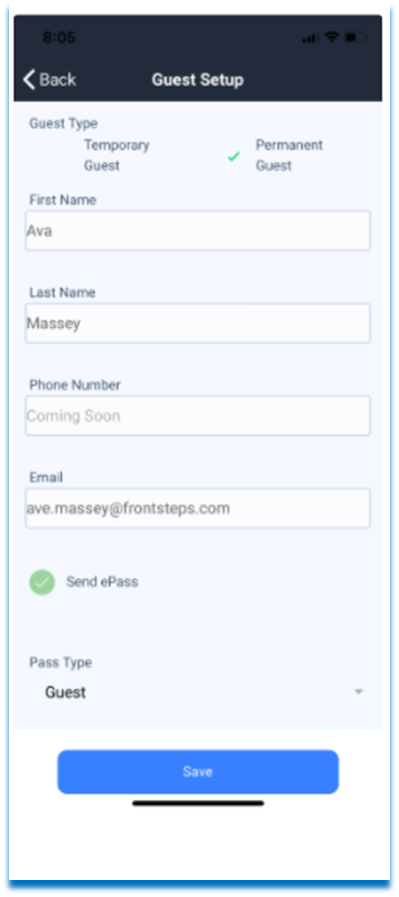 Resident-FRONTSTEPS Mobile App Visitor Management-Manage Guests