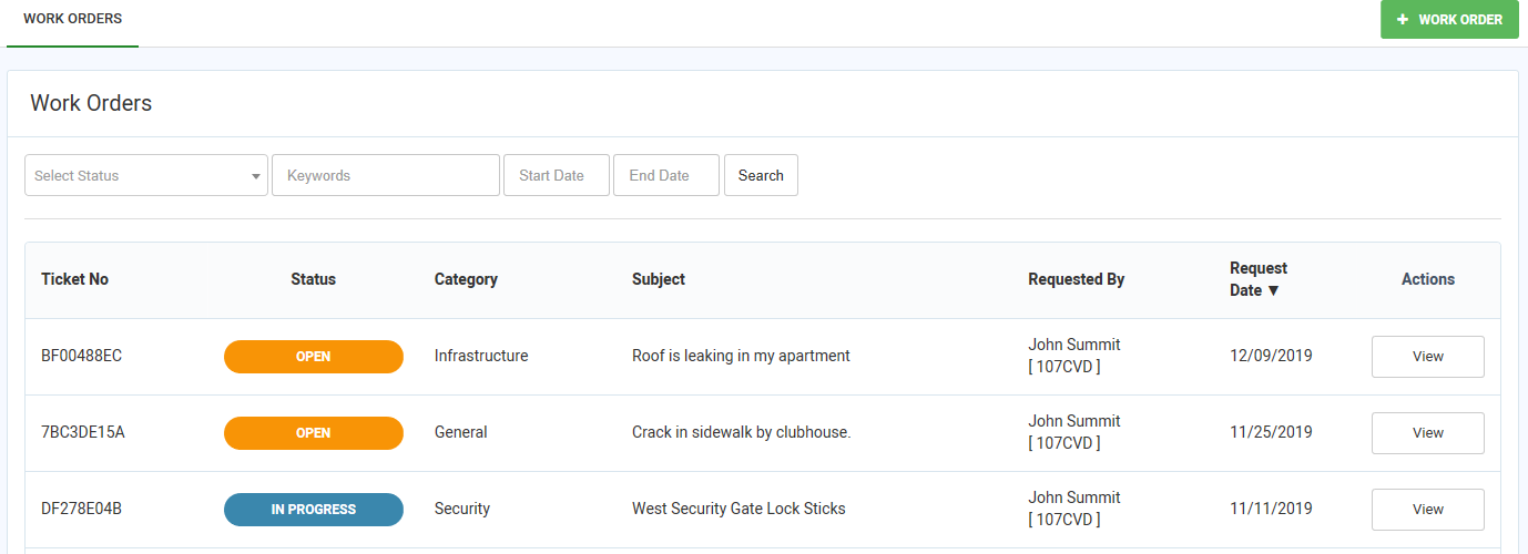 Resident - Submitting a Work Order Request