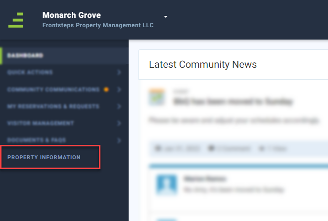 Resident- Community & Caliber: Update Property Information