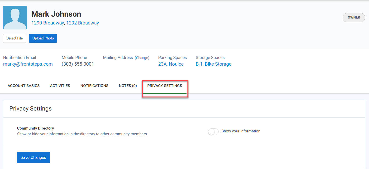 Manager - Editing a User's Information