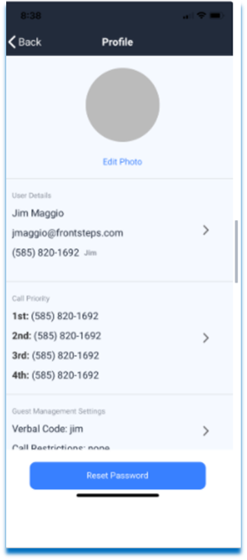 Resident-FRONTSTEPS Mobile App Visitor Management-Settings