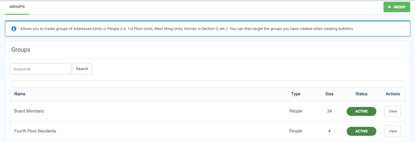 Manager Creating User Groups