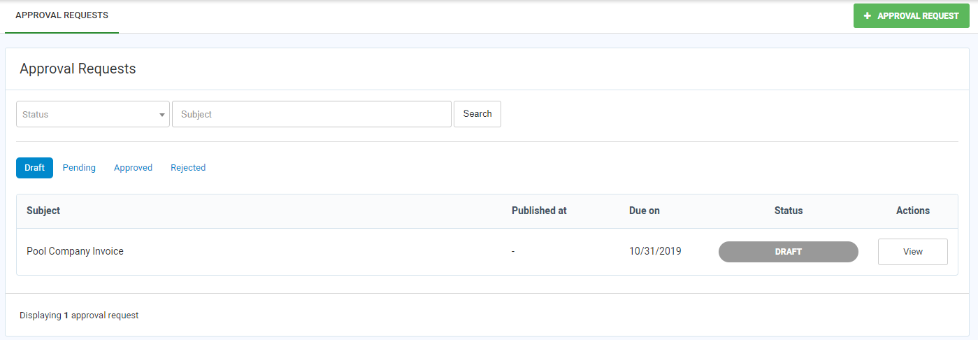 Manager - Creating an Approval Request