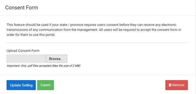 Admin - Managing the User Consent Form