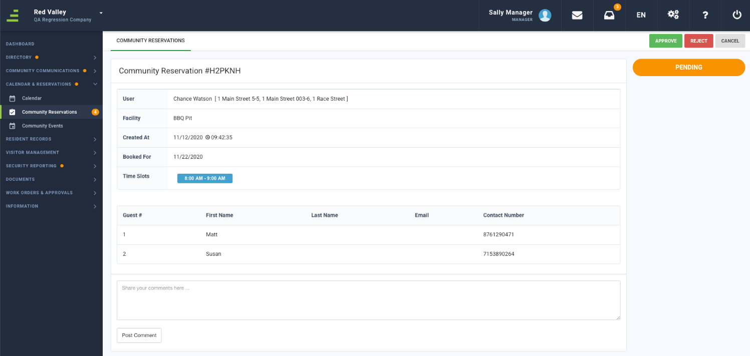 Manager - Facility Reservations Social Distancing Feature