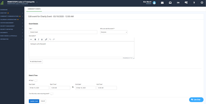 Manager - Editing Recurring Events