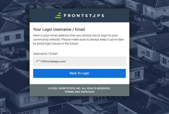Resident - User Login Name Recovery