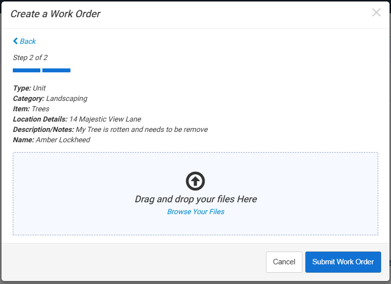 Resident - Creating Work Order/Common Area Work Orders