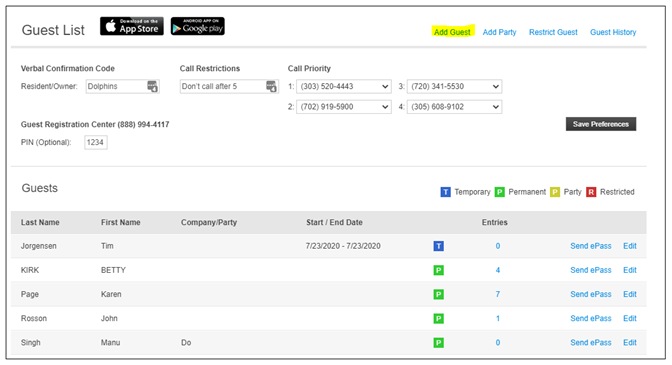 Resident - Sending Guest ePasses Via Text